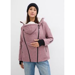 bonprix Kuschelige 3-in-1 Umstandsjacke und Tragejacke, rot, Gr.52, Kuschelig mit Teddyfleece gef&uuml;tterte Jacke f&uuml;r die Schwangerschaft und danach