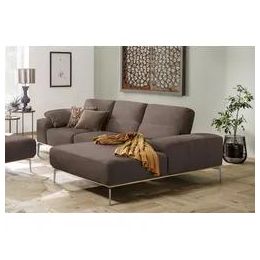 Ecksofa W.Schillig "run, Designsofa mit tollem Sitzkomfort, L-Form", braun (chocolate w82), B:279cm H:88cm T:178cm, Longlife Xtra-Leder Z73: Naturwalkleder der Luxusklasse aus den erlesensten Rohh&auml;uten. Hautst&auml;rke 1, 1 &ndash; 1, 3 mm;ROHLEDER Jacquard-Flachgewebe Q2 W60 (63% Polyester, 37% Polyacryl);ROHLEDER Chenille-Flachgewebe Q2 W77 (68% Polyacryl, 32% Polyester);Stoff S37 (100% Polyester), Sofas, 