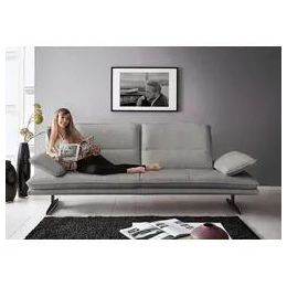 2,5-Sitzer W.Schillig "broadway, Designsofa mit tollem Sitzkomfort", grau (steel s22), B:236cm H:94cm T:96cm, Flachgewebe S22 (100% Polyester), Sofas, Sitztiefenverstellung, Kopfteil- & Seitenteilverstellung, Breite 216cm