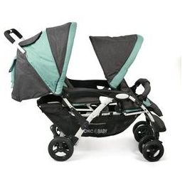 CHIC 4 BABY Geschwisterwagen CHIC4BABY "Duo", Kinder, gr&uuml;n (melange mint), Kinderwagen, mit feststellbaren Doppelschwenk-Vorderr&auml;dern