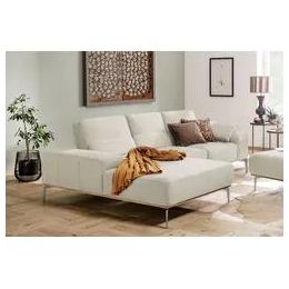 Ecksofa W.Schillig "run, Designsofa mit tollem Sitzkomfort, L-Form", wei&szlig; (cream wei&szlig; z73), B:279cm H:88cm T:178cm, Longlife Xtra-Leder Z73: Naturwalkleder der Luxusklasse aus den erlesensten Rohh&auml;uten. Hautst&auml;rke 1, 1 &ndash; 1, 3 mm;ROHLEDER Jacquard-Flachgewebe Q2 W60 (63% Polyester, 37% Polyacryl);ROHLEDER Chenille-Flachgewebe Q2 W77 (68% Polyacryl, 32% Polyester);Stoff S37 (100% Polyester), Sofas, 