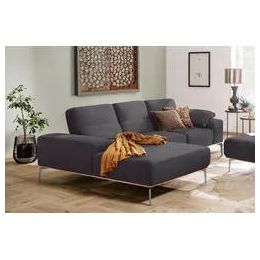 Ecksofa W.Schillig "run, Designsofa mit tollem Sitzkomfort, L-Form", grau (anthrazit w82), B:279cm H:88cm T:178cm, Longlife Xtra-Leder Z73: Naturwalkleder der Luxusklasse aus den erlesensten Rohh&auml;uten. Hautst&auml;rke 1, 1 &ndash; 1, 3 mm;ROHLEDER Jacquard-Flachgewebe Q2 W60 (63% Polyester, 37% Polyacryl);ROHLEDER Chenille-Flachgewebe Q2 W77 (68% Polyacryl, 32% Polyester);Stoff S37 (100% Polyester), Sofas, E