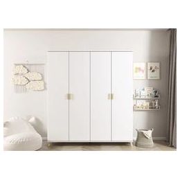 Kleiderschrank Rauch "Ottos Choice Skandi Kinderzimmer Schlafzimmerschrank FALUN", wei&szlig; (alpinwei&szlig;), B:182cm H:203cm T:53cm, Holzwerkstoff, Schr&auml;nke, Kleiderschrank, im modernen Skandi-Look, F&uuml;&szlig;e/Griffe Eiche massiv MADE IN GERMANY