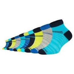 Kurzsocken Camano "10er Pack", M&auml;dchen, Gr. 23-26, blau (blau atoll), 70% Baumwolle, 28% Polyester, 2% Elasthan, Colorblocking, Socken