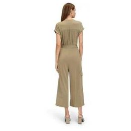 Overall Betty Barclay "Damen mit Eingrifftaschen", Damen, Gr. 40, Normalgr&ouml;&szlig;en, braun (soft olive), Obermaterial: 94% Polyester, 6% Elasthan, figurumspielend, V-Ausschnitt, Overalls Overall, Form