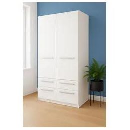 Kleiderschrank Priess "Schrank Garderobe W&auml;scheschrank Barcelona in 5 Breiten", wei&szlig;, B:94cm H:193cm T:54cm, Holzwerkstoff, Schr&auml;nke, Kleiderschrank, viel Stauraum, ger&auml;umige Schubk&auml;sten, mit Spiegel, MADE IN GERMANY
