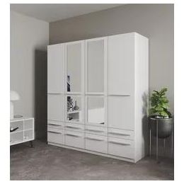 Kleiderschrank Priess "Schrank Garderobe W&auml;scheschrank Barcelona in 5 Breiten", wei&szlig;, B:185cm H:193cm T:54cm, Holzwerkstoff, Schr&auml;nke, Kleiderschrank, viel Stauraum, ger&auml;umige Schubk&auml;sten, mit Spiegel, MADE IN GERMANY