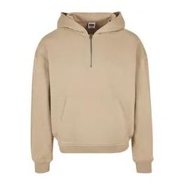Sweatjacke Urban Classics "Urban Classics Herren Boxy Zip Hoody", Herren, Gr. L, unionbeige, 65% Baumwolle, 35% Polyester, unifarben, Sweatjacken Sweatjacke