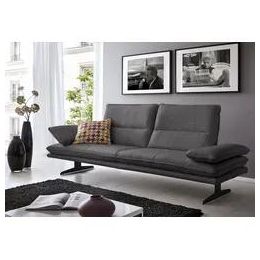 2,5-Sitzer W.Schillig "broadway, Designsofa mit tollem Sitzkomfort", grau (anthrazit s22), B:236cm H:94cm T:96cm, Flachgewebe S22 (100% Polyester), Sofas, Sitztiefenverstellung, Kopfteil- & Seitenteilverstellung, Breite 216cm