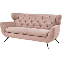 2,5-Sitzer 3C CANDY "Beatrice, extravagantes Megasofa, bequem, K&uuml;chensofa, Breite 200cm", rosa (ros&eacute;), B:200cm H:94cm T:95cm, 88% Polyester, 12% Polyacryl, Sofas, mit R&uuml;ckensteppung im Rautenmuster, in Samt Optik oder in Breitcord