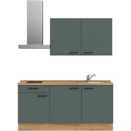 K&uuml;chenzeile Nobilia "Easytouch I", NEU: individuell anpassbar mit gratis Profi-Beratung", gr&uuml;n (k&uuml;che: gr&uuml;n, korpus: eiche sierra nachbildung, arbeitsplatte: eiche sierra nachbildung), B:180,3cm H:216,6cm T:60cm, Komplettk&uuml;chen-Sets, K&uuml;chenzeile, vormontiert, Breite 180 cm, Ausrichtung w&auml;hlbar, wahlw. mit E-Ger&auml;ten