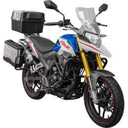 Motorrad CYCLONE "RX1 Pro, 125, E5+, Adventure", blau, wei&szlig;, schwarz, Motorroller, mit Topcase, 99 km/h, 11 kW, 15 PS, ABS, 125er Adventure, digitales Cockpit, B:82,2cm H:128cm L:209,8cm, Topseller
