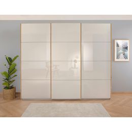 Schwebet&uuml;renschrank Rauch "Kleiderschrank Schrank Garderobe KOLUNA mit hochwertiger Glasfront", beige (eiche artisan, glas beige (champagner)), B:271cm H:210cm T:62cm, Holzwerkstoff, Schr&auml;nke, Schwebet&uuml;renschrank, Breiten 203/271/315/360 cm H&ouml;hen 210/229 cm MADE IN GERMANY
