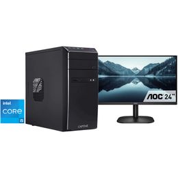 Captiva Business-PC-Komplettsystem "Power-Starter I98-577 TFT Bundle", Energieeffizienz: E (A-G), schwarz, ohne Betriebssystem, 8 GB RAM 1.000 GB SSD, Computer_Komplettsysteme