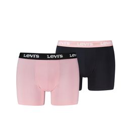 Levi's Boxer LEVI'S "LEVIS MEN REPEAT LOGO BOXER BRIEF", Herren, Gr. XL, pink, schwarz, Obermaterial: 95% Baumwolle, 5% Elasthan, k&ouml;rpernah, Unterhosen, ohne Eingriff, Logobund, elastisch