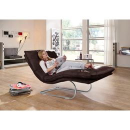 Relaxliege W.Schillig "daily dreams", braun (mocca z69), B:95cm H:91cm T:170cm, Longlife Xtra-Leder Z69: Das feinnarbige, gedeckte Softleder Z69 besticht durch seine au&szlig;ergew&ouml;hnliche Weichheit im trendigen &raquo;Vintage-Look&laquo;, Hautst&auml;rke 0, 9 - 1, 1 mm, Sofas, in Waffelkissen-Optik, wahlweise mit Motor, Freischwingergestell