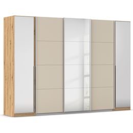 Schwebet&uuml;renschrank OTTO HOME "Dreh-/Schwebet&uuml;renschrank Kleiderschrank Familie, Agordo", beige (eiche artisan, beige (champagner)), B:301cm H:210cm T:62cm, Holzwerkstoff, Schr&auml;nke, Schwebet&uuml;renschrank
