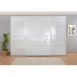 Schwebet&uuml;renschrank Rauch "Kleiderschrank Schrank Garderobe KOLUNA mit hochwertiger Glasfront", wei&szlig; (alpinwei&szlig;, glas kristallwei&szlig;), B:315cm H:229cm T:62cm, Holzwerkstoff, Schr&auml;nke, Schwebet&uuml;renschrank, Breiten 203/271/315/360 cm H&ouml;hen 210/229 cm MADE IN GERMANY