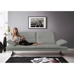 2,5-Sitzer W.Schillig "broadway, Designsofa mit tollem Sitzkomfort", grau (grau s37), B:236cm H:94cm T:96cm, Stoff S37 (100% Polyester): Luxus-Microfaser in Lederoptik, Sofas, Sitztiefenverstellung, Kopfteil- & Seitenteilverstellung, Breite 216cm