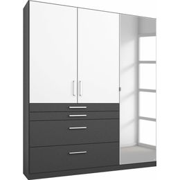Kleiderschrank Rauch "Harburg im Schlafzimmer", wei&szlig; (graumetallic, wei&szlig;), B:136cm H:197cm T:54cm, Holzwerkstoff, Schr&auml;nke, Kleiderschrank, Schlafzimmerschrank Schrank Garderobe mit Spiegel