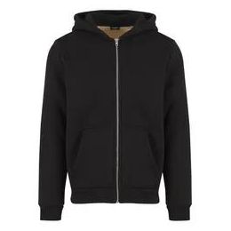 Sweatjacke Urban Classics "Urban Classics Bonded Sherpa Zip Hoody", Herren, Gr. 3XL, schwarz, 68% Baumwolle, 32% Polyester, unifarben, Sweatjacken Sweatjacke