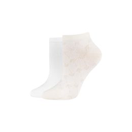 JOOP! Sneakersocken JOOP "2er Pack", Damen, Gr. 39-42, light beige, 70% Baumwolle, 28% Polyester, 2% Elasthan, gemustert, Socken Sneakersocken, 2er Pack Baumwolle f&uuml;r angenehmen Tragekomfort, markantes JOOP Design