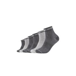 Kurzsocken Mustang "6er Pack", Herren, Gr. 39-42, grau (dunkelgrau mix), 55% Baumwolle, 41% Polyester, 2% Polyamid, 2% Elasthan, uni, Socken
