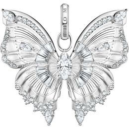 Schmetterlingsanh&auml;nger Thomas Sabo "Butterfly Paradise Anh&auml;nger", bunt (silberfarben, wei&szlig;, wei&szlig;), Schmuckanh&auml;nger, Damen, Silber 925 (recycelt), 11,04 g, mit Zirkonia (synth.)