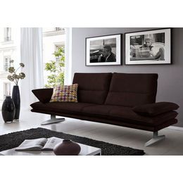 2,5-Sitzer W.Schillig "broadway Designsofa mit hohem Sitzkomfort", braun (mocca z69), B:236cm H:94cm T:96cm, Longlife Xtra-Leder Z69: Das feinnarbige, gedeckte Softleder Z69 besticht durch seine au&szlig;ergew&ouml;hnliche Weichheit im trendigen &raquo;Vintage-Look&laquo;, Hautst&auml;rke 0, 9 - 1, 1 mm, Sofas, Sitztiefenverstellung, Kopfteil- & Seitenteilverstellung, Breite 236cm