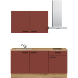 K&uuml;chenzeile Nobilia "Easytouch I", NEU: individuell anpassbar mit gratis Profi-Beratung", rot (k&uuml;che: rot, korpus: eiche sierra nachbildung, arbeitsplatte: eiche sierra nachbildung), B:180,3cm H:216,6cm T:60cm, Komplettk&uuml;chen-Sets, K&uuml;chenzeile, vormontiert, Breite 180 cm, Ausrichtung w&auml;hlbar, wahlw. mit E-Ger&auml;ten