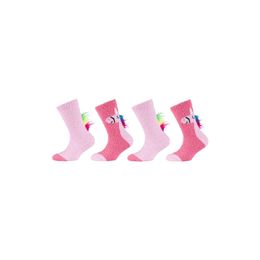 Socken Camano "4er Pack", Damen, Gr. 35-38, pink (shocking pink), 98% Polyester, 2% Elasthan, gemustert, Socken Socken