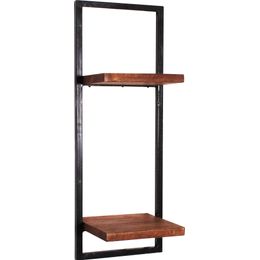 Wandregal Sit "Regal PANAMA &ndash; Industrial Regal aus Mango‑Holz & Altmetall", schwarz (natur, schwarz), B:35cm H:65cm T:25cm, Massivholz, Metall, Regale, Wandregal, Wandregal aus Mango‑Holz & Altmetall f&uuml;r vielseitigen Stauraum