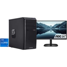 Captiva Business-PC-Komplettsystem "Power-Starter I98-573 TFT Bundle", Energieeffizienz: E (A-G), schwarz, Microsoft Windows 11 Home (64 Bit), 8 GB RAM 500 GB SSD, Computer_Komplettsysteme