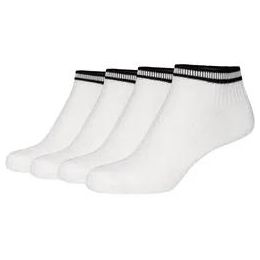 Sneakersocken s.Oliver "4er Pack", Damen, Gr. 35-38, wei&szlig;, 70% Baumwolle, 28% Polyamid, 2% Elasthan, uni, Socken Sneakersocken, 4er Pack Organic Cotton f&uuml;r angenehmen Tragekomfort, Weiche Zehenn&auml;hte