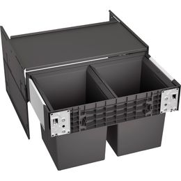 M&uuml;lltrennsystem Blanco "Select II Compact60/2", schwarz, B:32cm H:36cm T:57cm, Kunststoff, M&uuml;lleimer, M&uuml;lltrennsystem, Kunststoff, Stahlblech, 600 mm Untermass