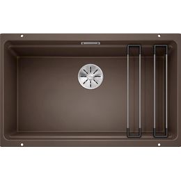 Granitsp&uuml;le Blanco "ETAGON 700-U", cafe, B:46cm H:21cm T:73cm, Verbundwerkstoff, K&uuml;chensp&uuml;len, inklusive 2 Gratis ETAGON-Schienen aus Edelstahl