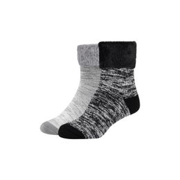 Socken Camano "2er Pack", Damen, Gr. 35-38, schwarz mix, 65% Polyacryl, 27% Polyamid, 6% Polyester, 2% Elasthan, meliert, Socken Socken