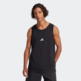 Tanktop adidas Sportswear "ESSENTIALS SMALL LOGO", Herren, Gr. L, schwarz-wei&szlig; (schwarz, wei&szlig;), Obermaterial: 100% Baumwolle, Rundhals, Tops Tanktop, ohne Verschluss, aus Baumwolle, mit Rundhalsausschnitt