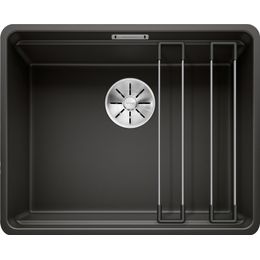 Granitsp&uuml;le Blanco "ETAGON 500-F", schwarz, B:43cm H:21cm T:53cm, Verbundwerkstoff, K&uuml;chensp&uuml;len, inklusive 2 Gratis ETAGON-Schienen aus Edelstahl