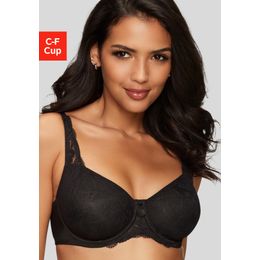 Minimizer-BH Nuance, Damen, Gr. 100, Cup D, schwarz, Mesh, Spitze, Obermaterial: 86% Polyamid, 14% Elasthan, BHs Minimizer-BH, mit B&uuml;gel mit Schmetterlingsmotiv &ndash; auch ideal f&uuml;r gro&szlig;e Gr&ouml;&szlig;en