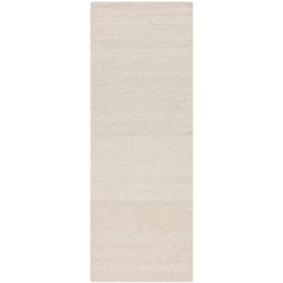 Wollteppich Theko "Gabbeh Uni, Handgefertigt, meliert, auch als L&auml;ufer erh&auml;ltlich, Wolle" Gr. 13, beige (natur), B:90cm H:14mm L:250cm, Wolle, Teppiche, Schlafzimmer, Wohnzimmer, Esszimmer, auch als L&auml;ufer oder rund