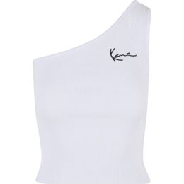 Muskelshirt Karl Kani "Karl Kani Damen", Damen, Gr. XXS, wei&szlig;, 95% Baumwolle, 5% Elasthan, skinny fit, asymmetrischer Ausschnitt, Shirts