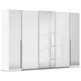 Schwebet&uuml;renschrank OTTO HOME "Dreh-/Schwebet&uuml;renschrank Kleiderschrank Familie, Agordo", wei&szlig; (alpinwei&szlig;, hochglanz wei&szlig;), B:301cm H:210cm T:62cm, Holzwerkstoff, Schr&auml;nke, Schwebet&uuml;renschrank