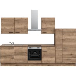 K&uuml;chenzeile Nobilia "Structura I", NEU: individuell anpassbar mit gratis Profi-Beratung", braun (k&uuml;che: braun, korpus: eiche havanna nachbildung, arbeitsplatte: eiche havanna nachbildung), B:330,3cm H:216,6cm T:60cm, Komplettk&uuml;chen-Sets, K&uuml;chenzeile, vormontiert, Breite 330 cm, Ausrichtung w&auml;hlbar, wahlw. mit E-Ger&auml;ten