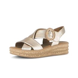 Plateausandaletten Gabor "Plateau Sandale", Damen, Gr. 37,5, gold, Schuhe