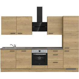 K&uuml;chenzeile Nobilia "Structura II", NEU: individuell anpassbar mit gratis Profi-Beratung", braun (k&uuml;che: braun, korpus: eiche sierra nachbildung, arbeitsplatte: beton schiefergrau nachbildung), B:300,3cm H:216,6cm T:60cm, Komplettk&uuml;chen-Sets, K&uuml;chenzeile, vormontiert, Breite 300 cm, Ausrichtung w&auml;hlbar, wahlw. mit E-Ger&auml;ten
