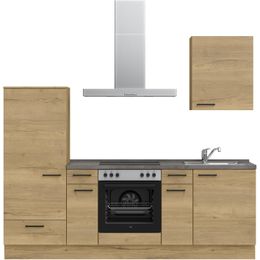 K&uuml;chenzeile Nobilia "Structura I", NEU: individuell anpassbar mit gratis Profi-Beratung", braun (k&uuml;che: braun, korpus: eiche sierra nachbildung, arbeitsplatte: beton schiefergrau nachbildung), B:240,3cm H:216,6cm T:60cm, Komplettk&uuml;chen-Sets, K&uuml;chenzeile, vormontiert, Breite 240 cm, Ausrichtung w&auml;hlbar, wahlw. mit E-Ger&auml;ten