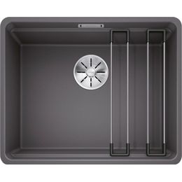 Granitsp&uuml;le Blanco "ETAGON 500-F", felsgrau, B:43cm H:21cm T:53cm, Verbundwerkstoff, K&uuml;chensp&uuml;len, inklusive 2 Gratis ETAGON-Schienen aus Edelstahl