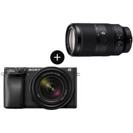 Sony Systemkamera "Set: SEL70350G Objektiv + Alpha 6400AMB APS-C", schwarz, B:12cm H:6,69cm T:5,97cm, Fotokameras, E-Mount Systemkamera, 24 Megapixel, 4K Video, 180 Klapp-Display