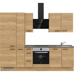 K&uuml;chenzeile Nobilia "Structura II", NEU: individuell anpassbar mit gratis Profi-Beratung", braun (k&uuml;che: braun, korpus: eiche sierra nachbildung, arbeitsplatte: beton schiefergrau nachbildung), B:270,3cm H:216,6cm T:60cm, Komplettk&uuml;chen-Sets, K&uuml;chenzeile, vormontiert, Breite 270 cm, Ausrichtung w&auml;hlbar, wahlw. mit E-Ger&auml;ten